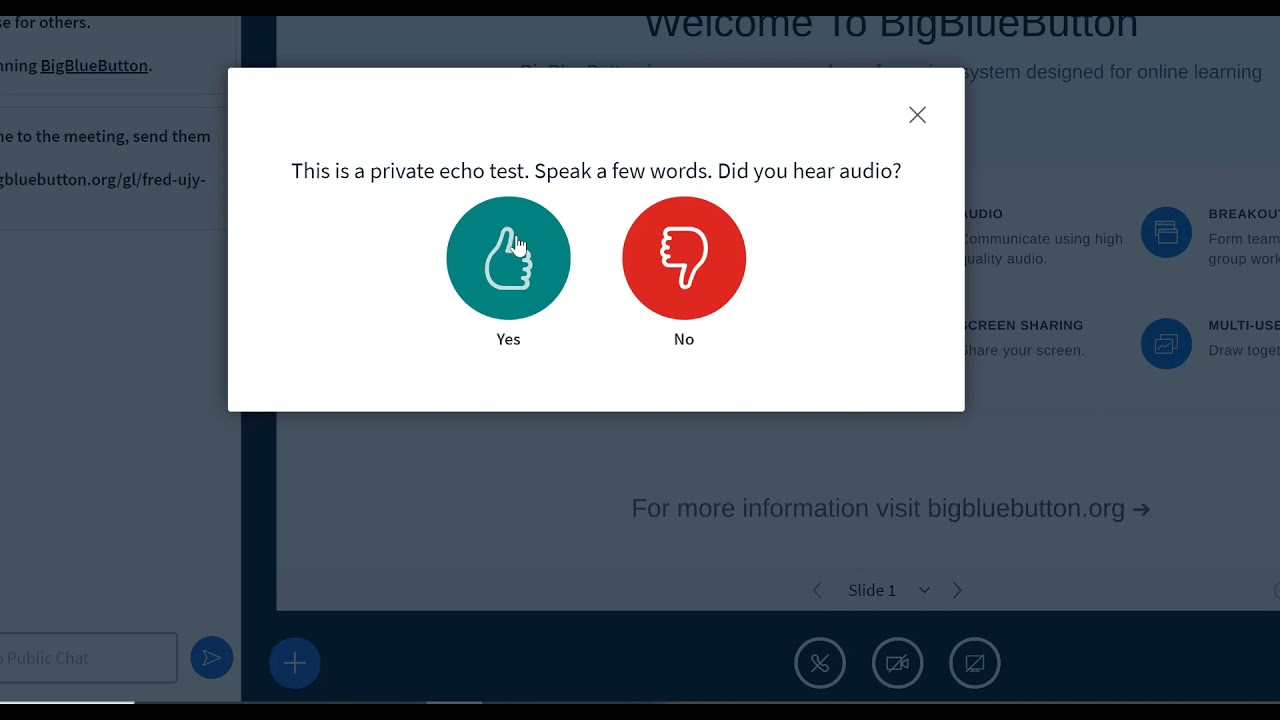 BigBlueButton 2.3: Select Audio - YouTube