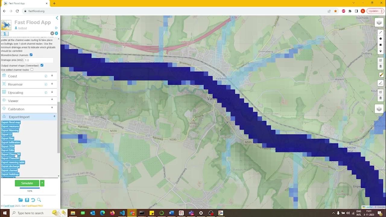 Multi-scale hybrid fast flood simulation using fastflood.org - YouTube