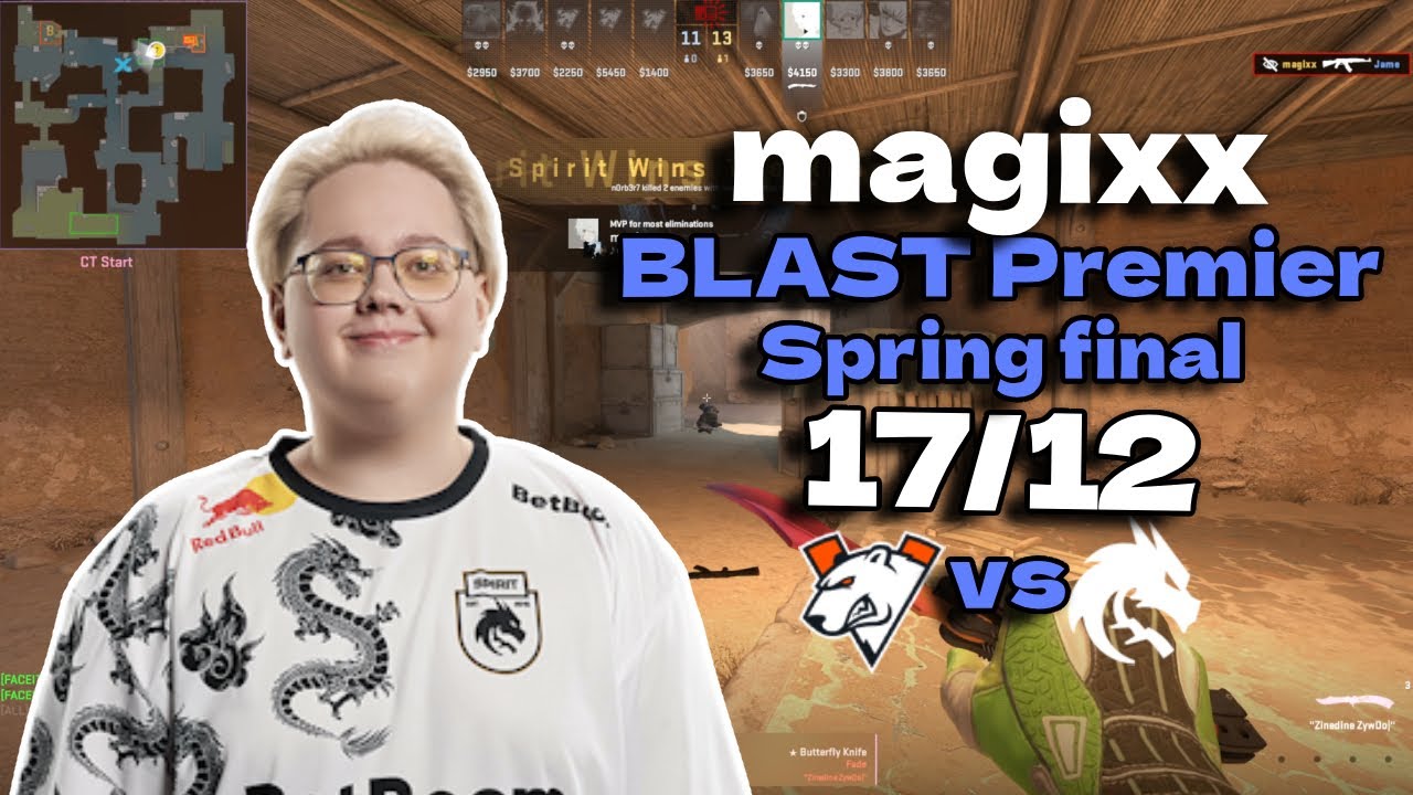 CS2 POV Spirit magixx (17/12) vs Virtus.pro (Dust2) @ BLAST Premier Spring Final 2024 - YouTube