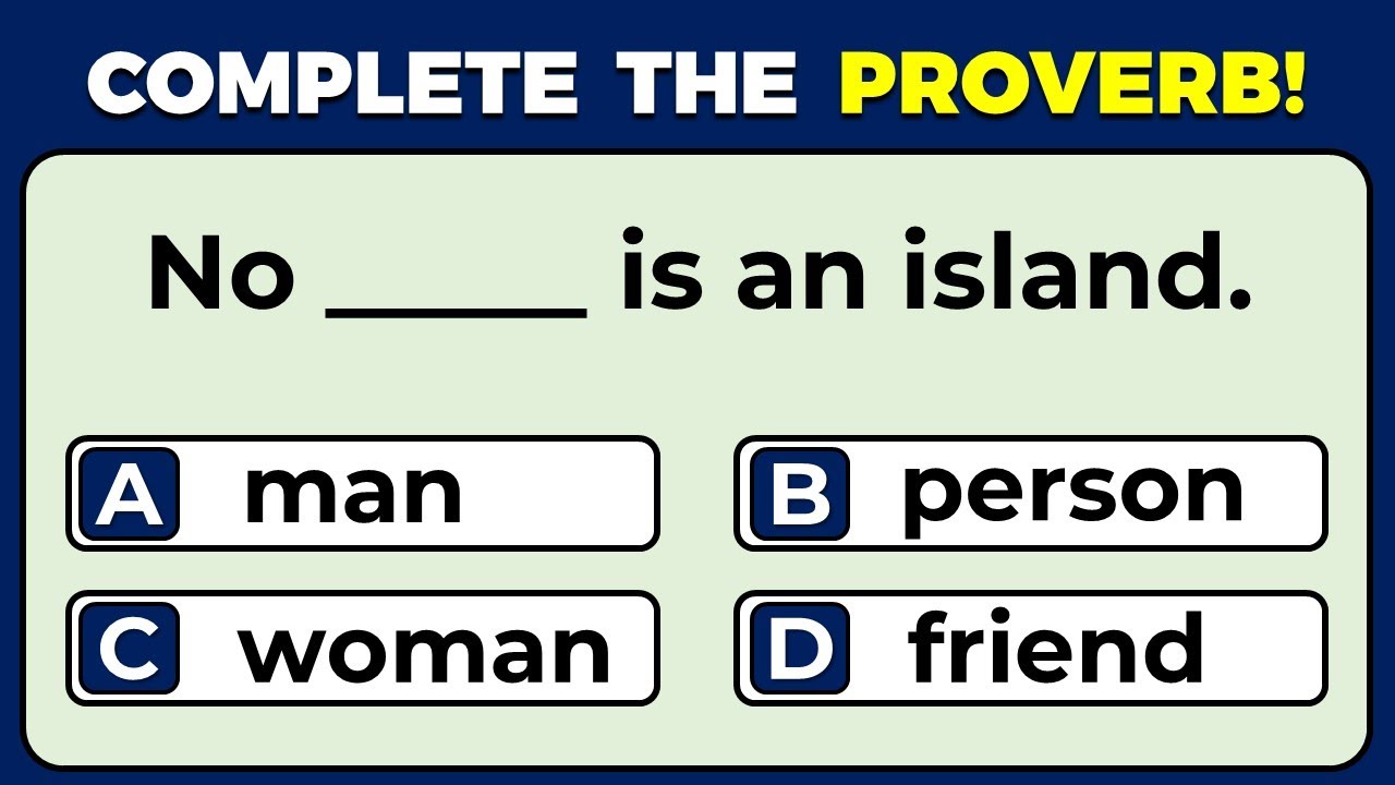 English Proverbs Quiz: Can You Score 20/20? #challenge 12 - YouTube