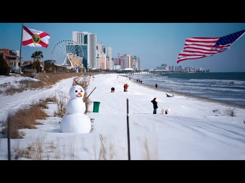 Historic snowfall in Florida! Beaches freeze over. Snow freezes more ...