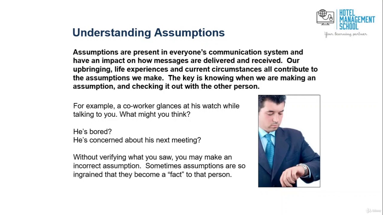 8 Understanding Assumptions and How to avoid harmful assumptions - YouTube