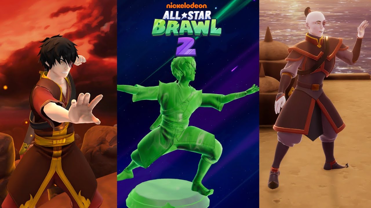 All of Zuko's Moves, Taunts, and Collectibles in Nickelodeon All-Star ...