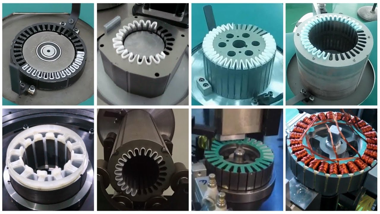 different kinds of motor stator paper inserting machine - YouTube