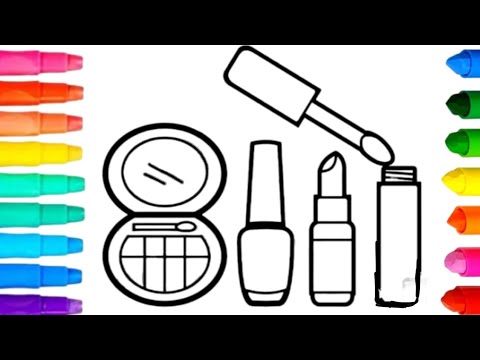Makeup Drawing For Kids| Makeup kit Drawing Easy| Colourfly. - YouTube