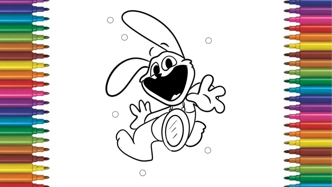 Coloring Bunzo Bunny from Poppy Playtime | Easy Bunzo Bunny Coloring ...