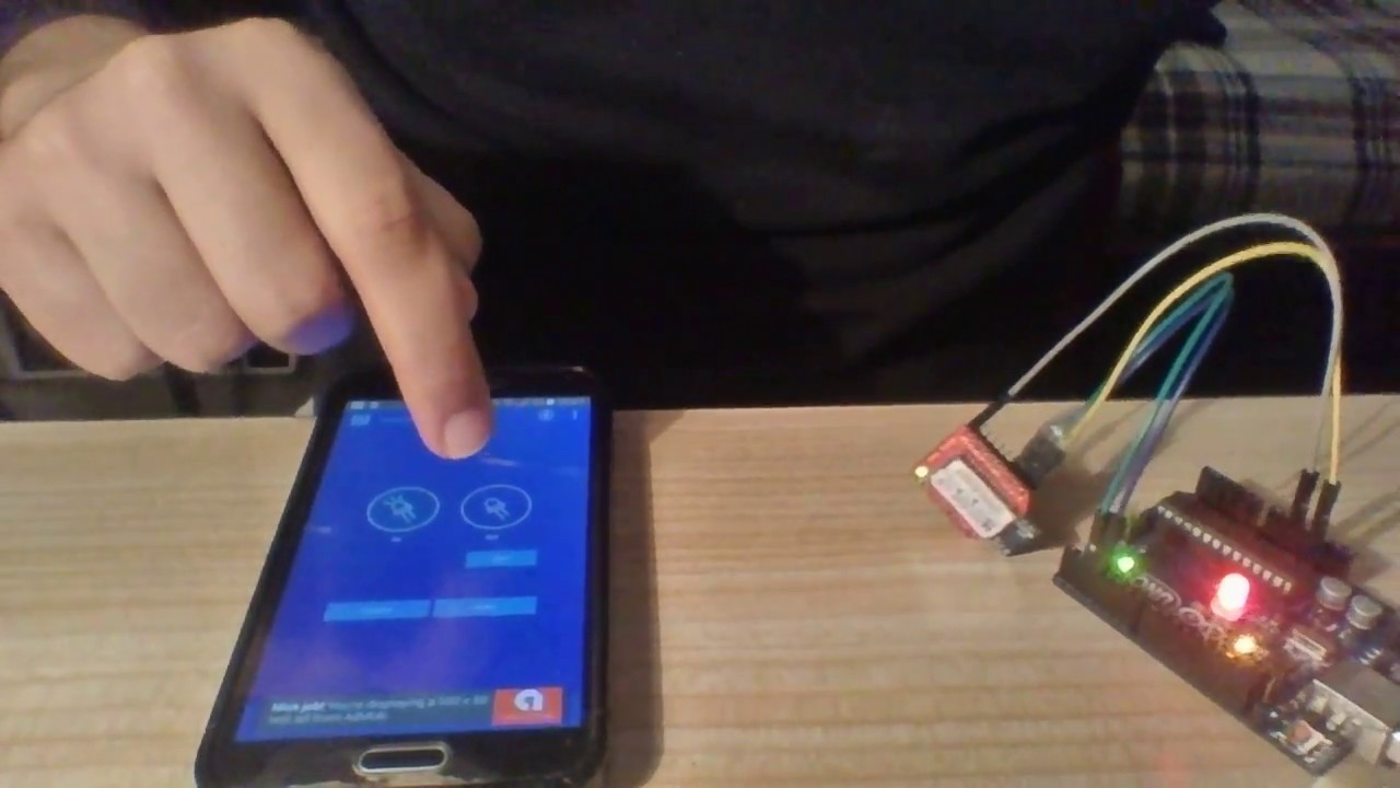Blinking Led Controlled By An Arduino And Rn 42 Bluetooth Module Youtube