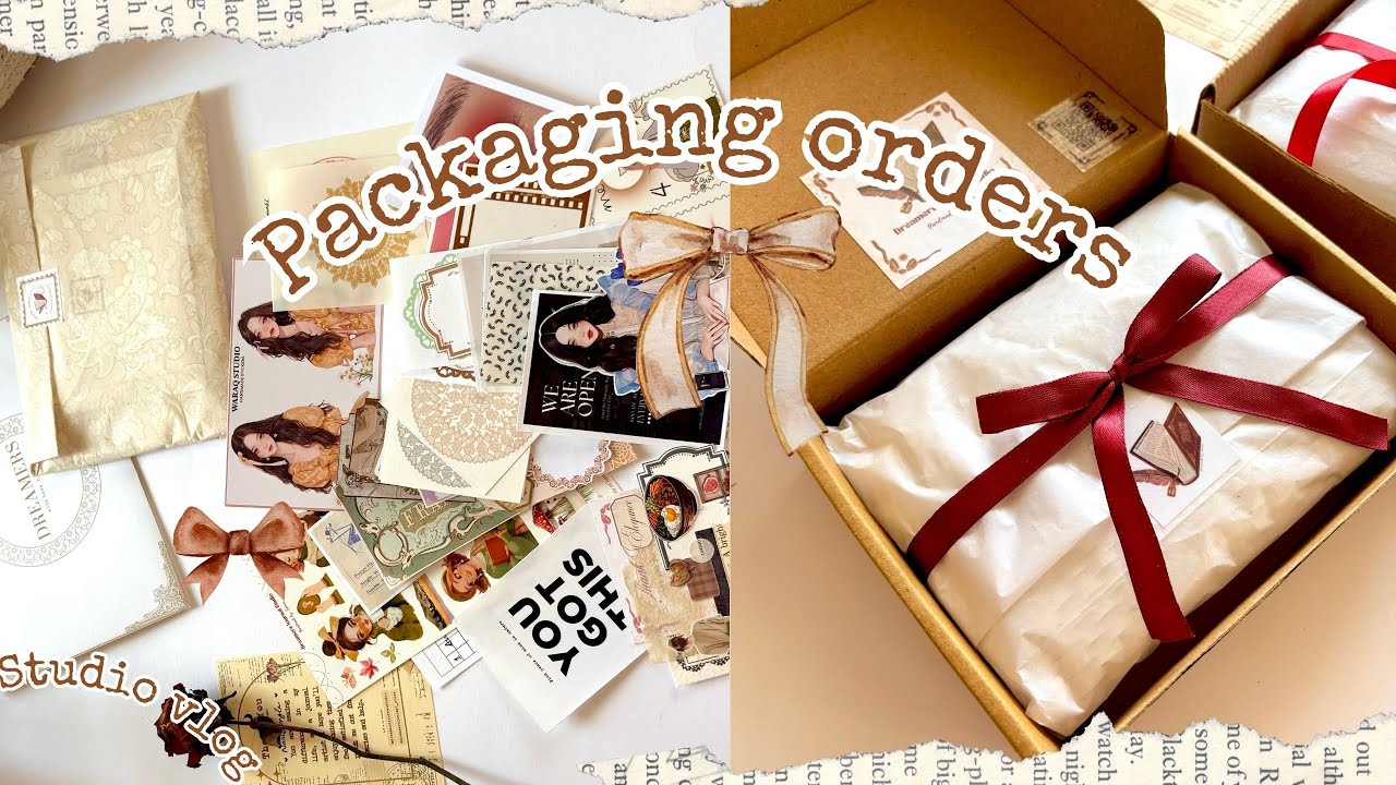 Studio vlog |No taking | Packaging order , New packaging, Journal ...