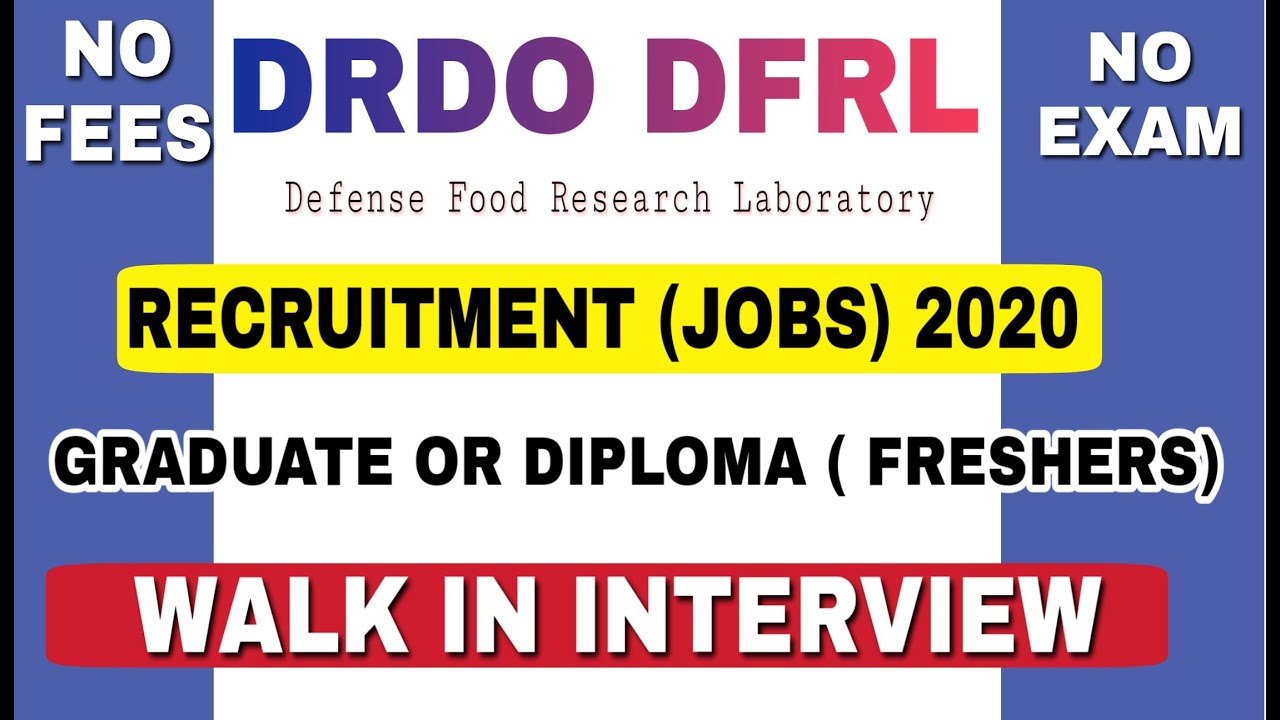 DRDO DFRL Recruitment 2020 - YouTube
