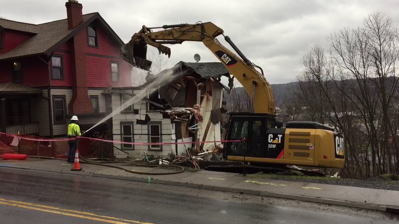 Demolition of 509 Cliff St, Ithaca - 3/31/17 by LCP Group - YouTube