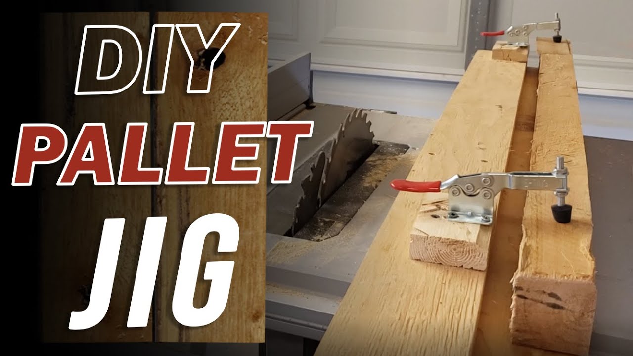 How to Square up Pallet Wood with a table saw jig - YouTube