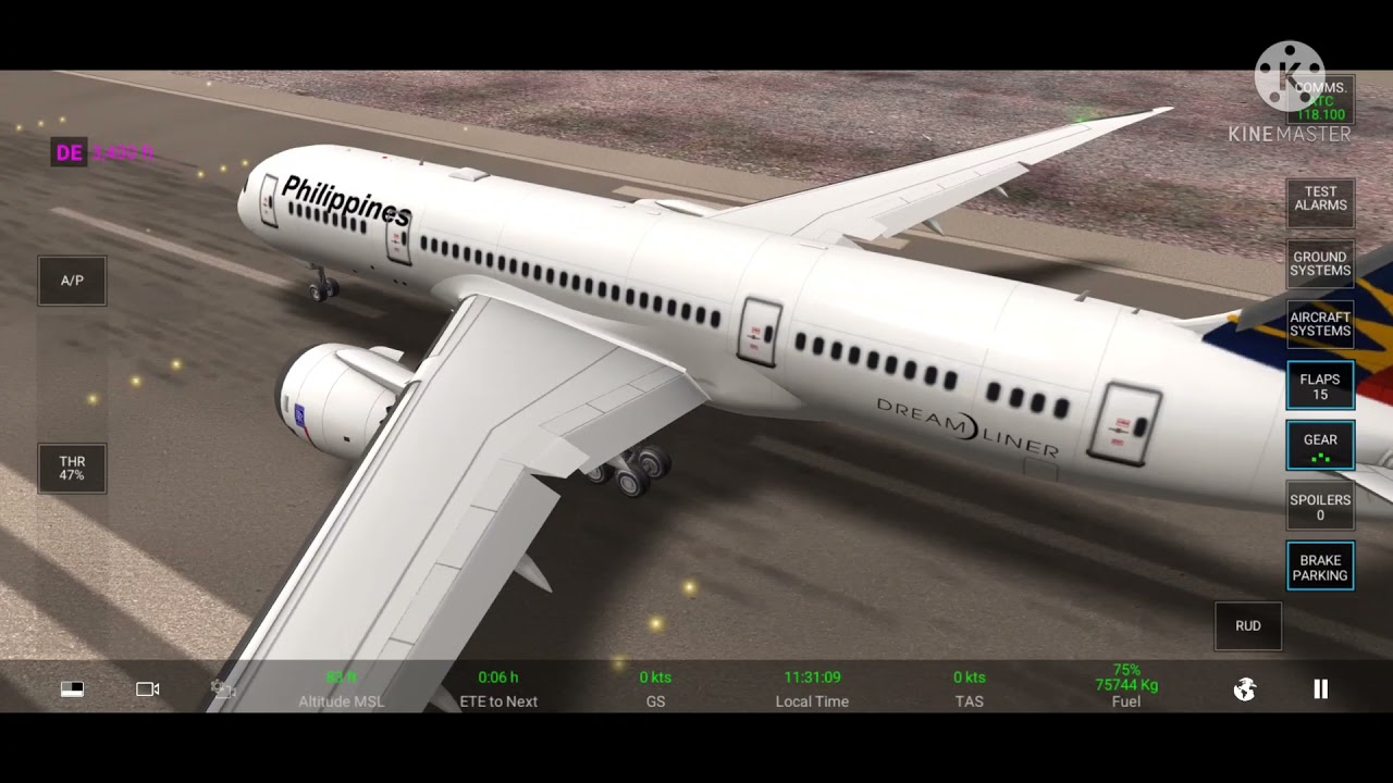 PAL Boeing 787-8 Dreamliner cockpit preparation going to Incheon South ...