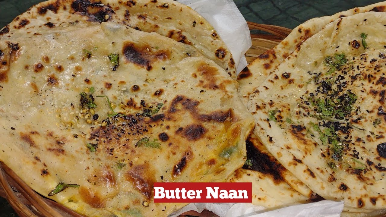 Butter Naan and stuffed naan {without any use of oven and Yeast} - YouTube