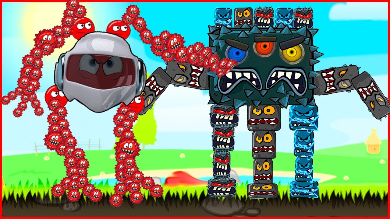 Competition in the game about the red ball 4. Animated battle.Баталия ...