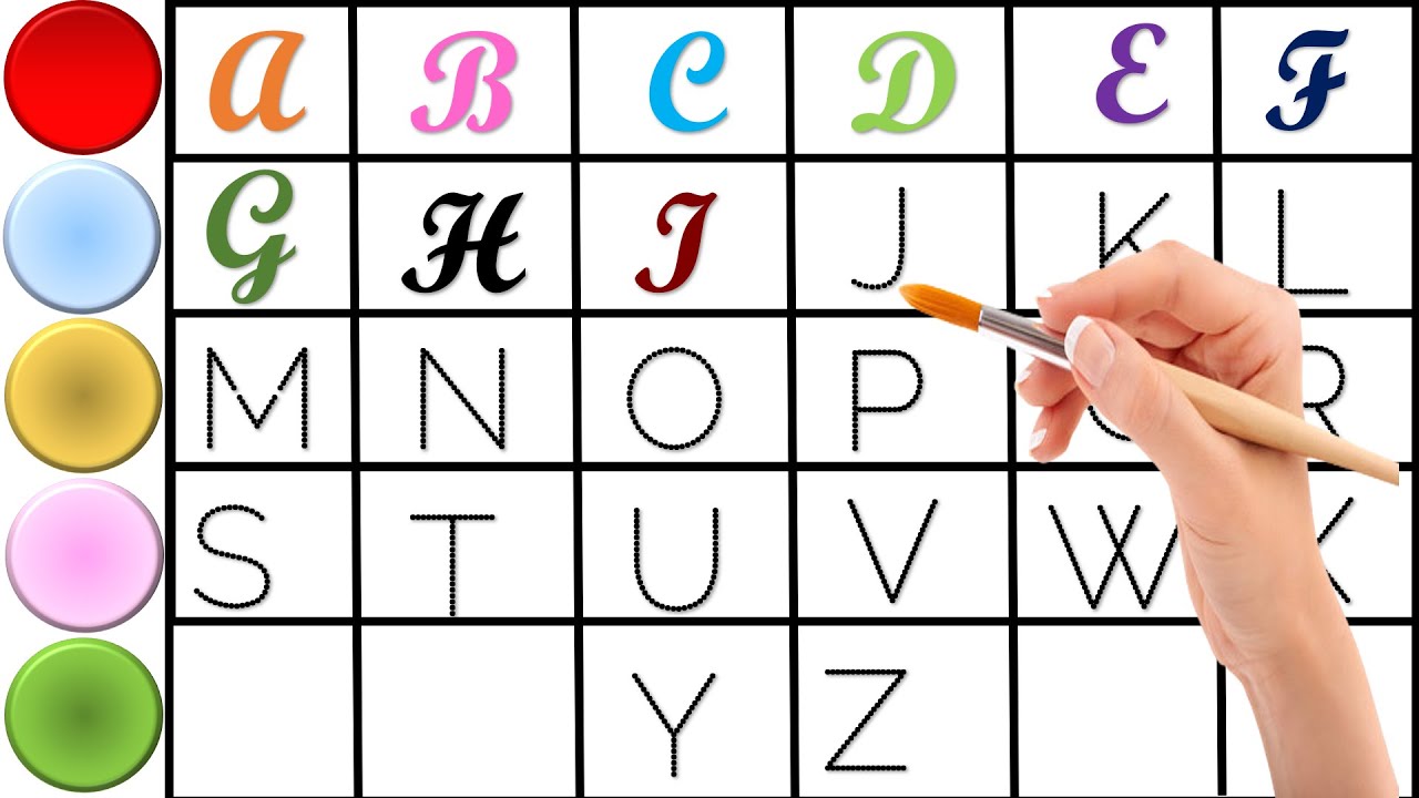 A for apple B for ball | abc song | abcd rhymes | colours | alphabet ...