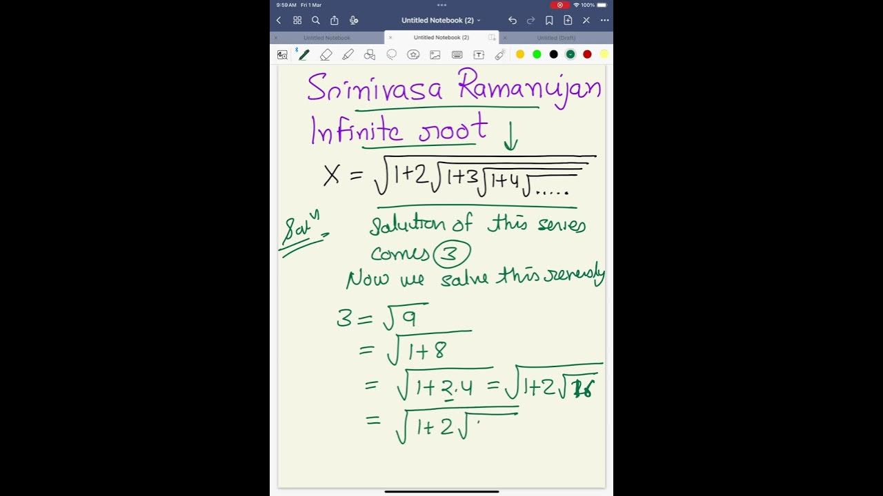Mathematical Genius-Srinivasa Ramanujan Series #Ramanujan # ...