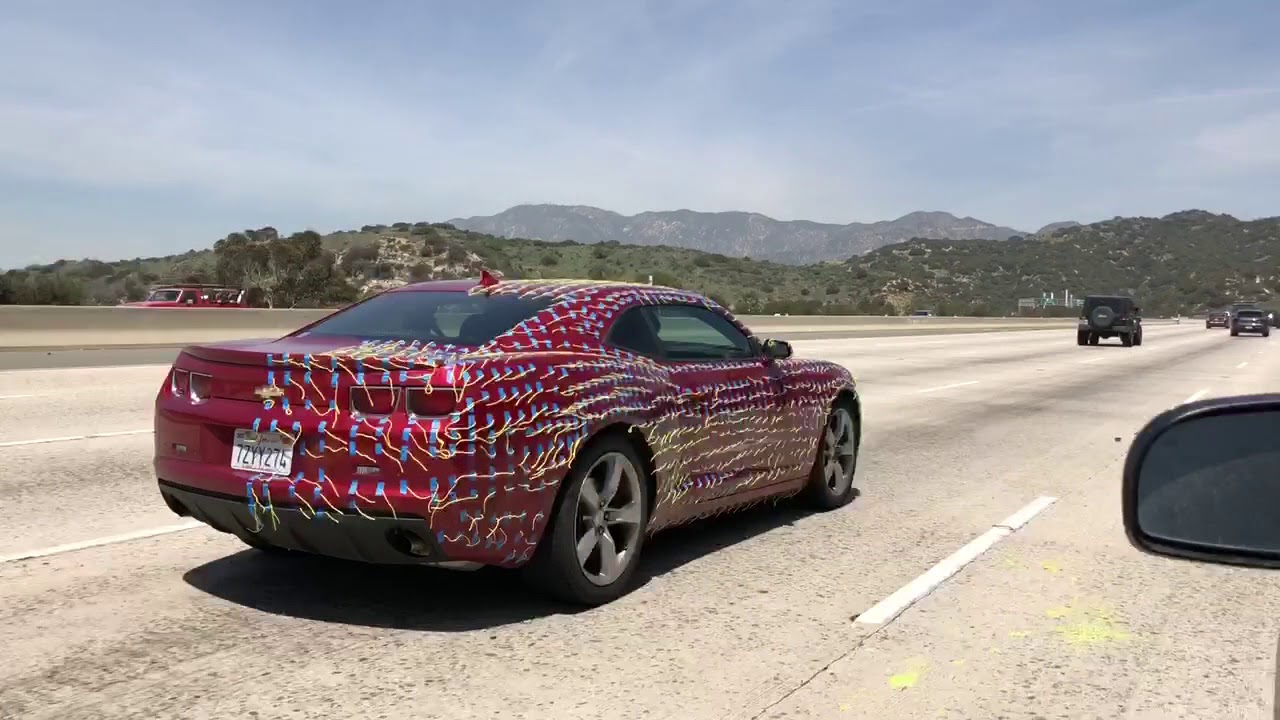 Aero Tuft Test Camaro - 60 mph - YouTube
