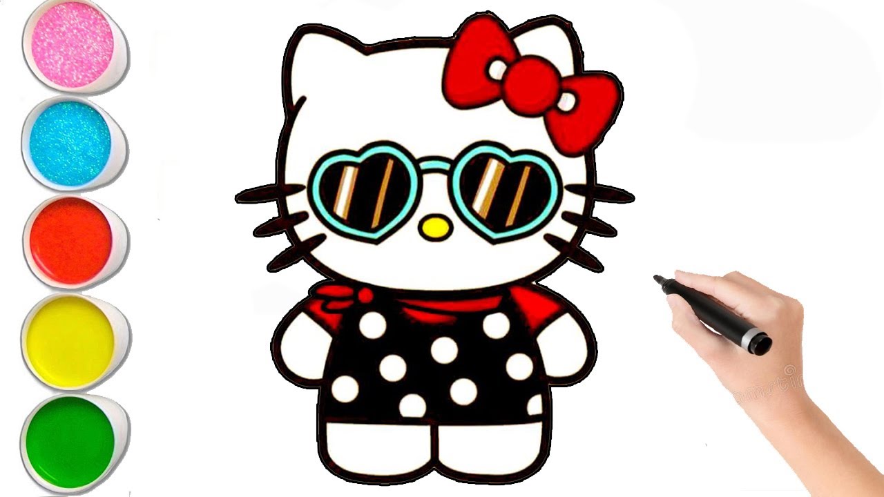 Hello Kitty Drawing || How to Draw Hello kitty For Kids Toddlers - YouTube
