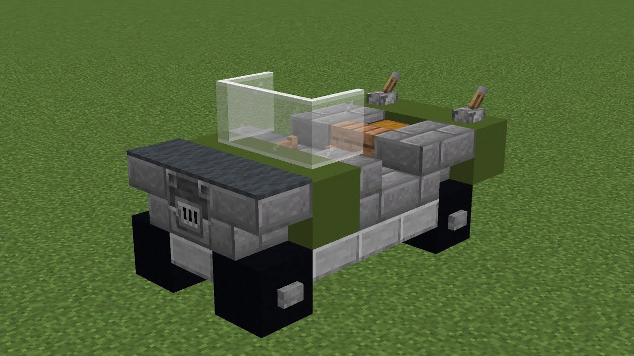 how build military jeep in minecraft - YouTube