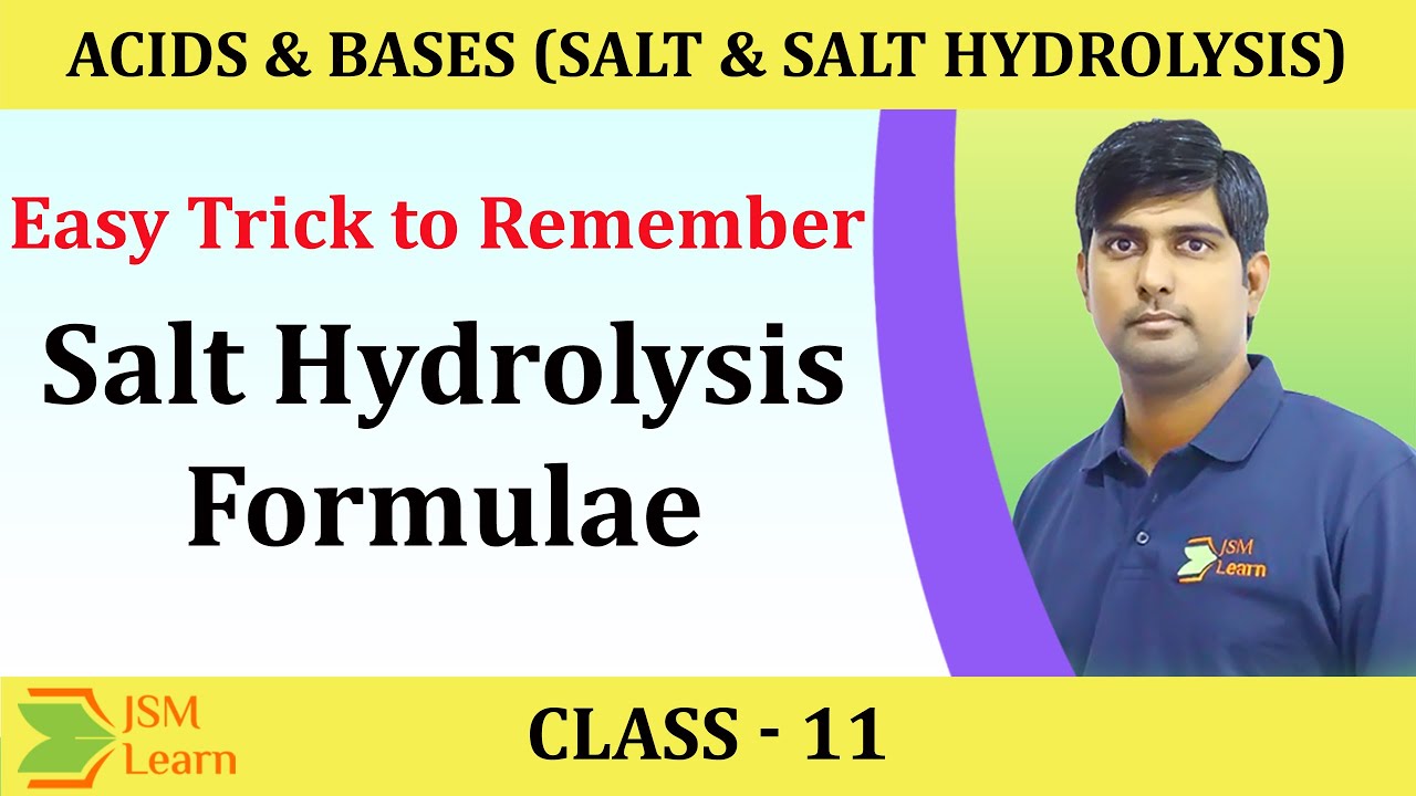 Salt Hydrolysis Formulae Easy Trick (Acids and Bases) - YouTube