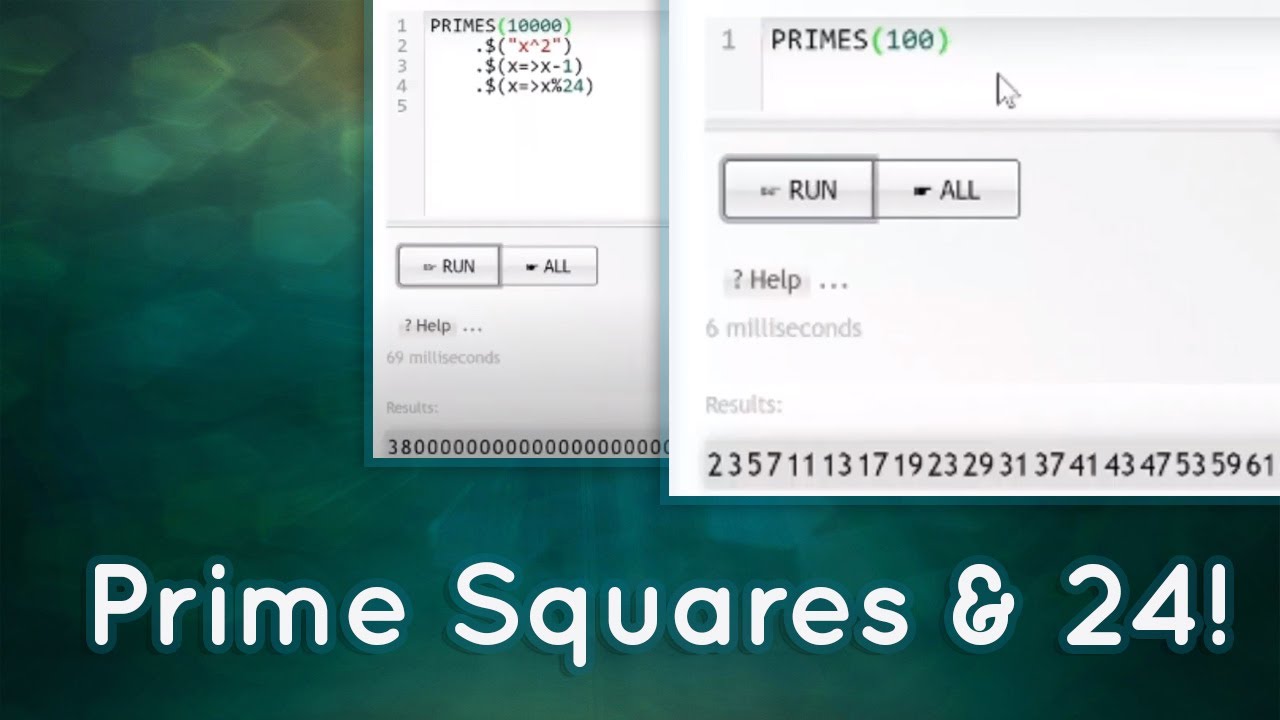 Prime Squares and 24! - YouTube