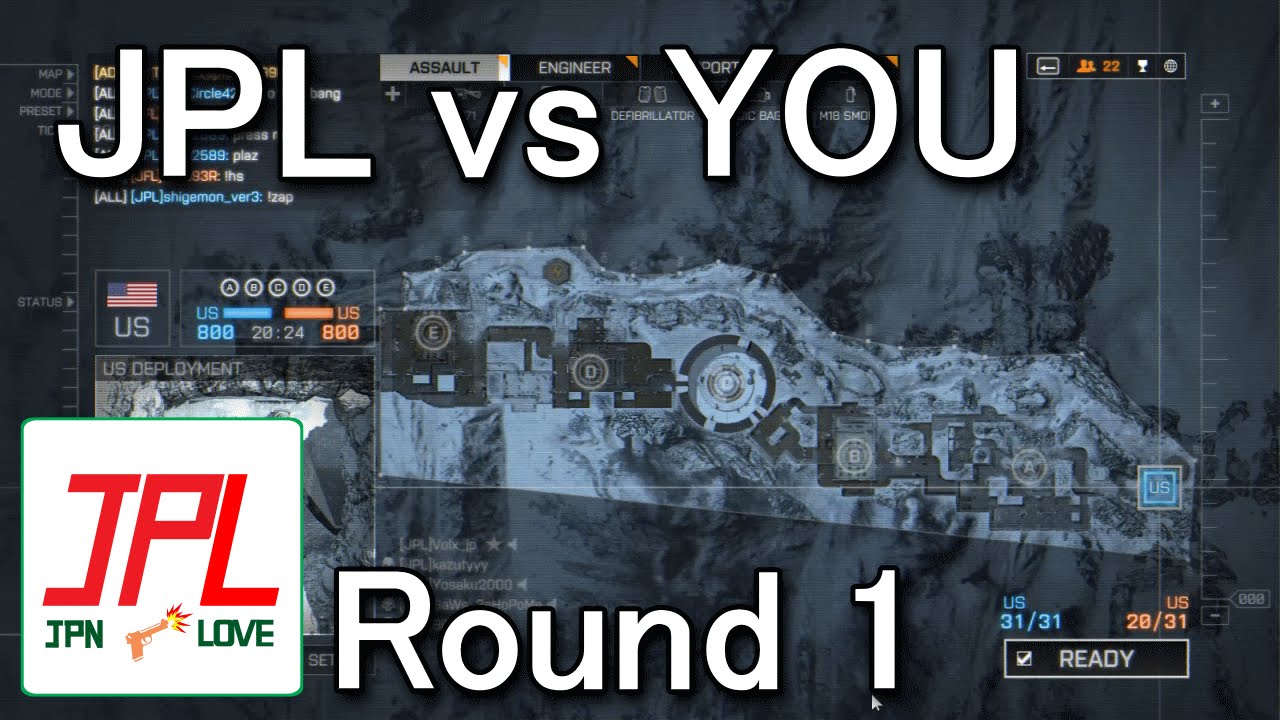 【BF4】 JPL vs YOU Round 1 ピストルロッカー（表） #1324 【Volx】 - YouTube