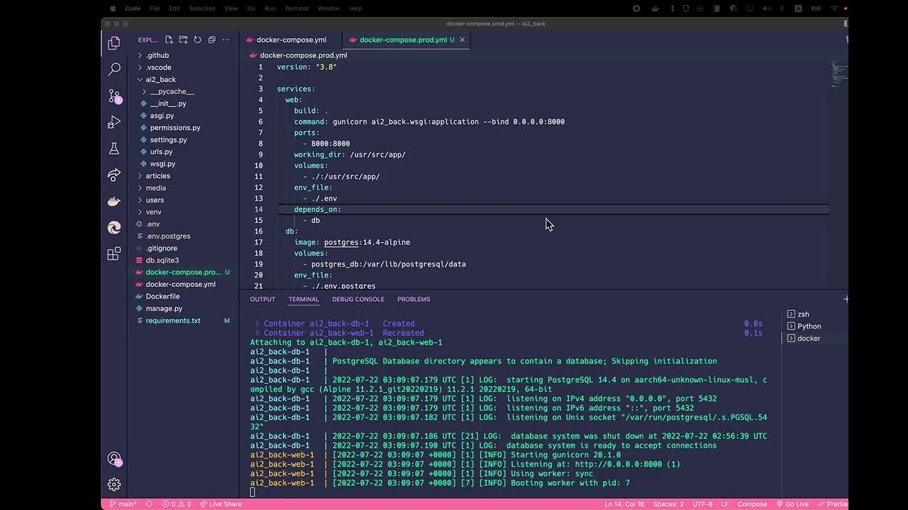 Django Postgres Nginx Docker 3 gunicorn with docker - YouTube