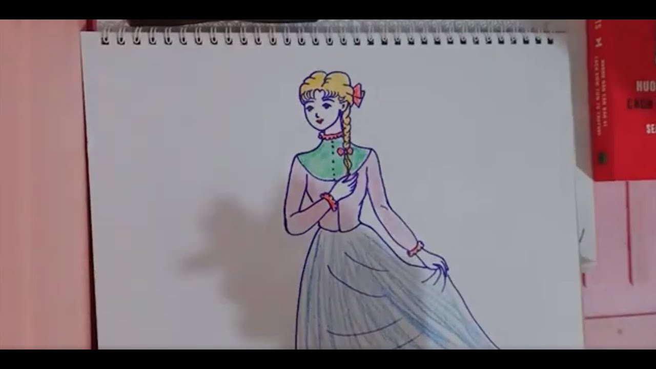 how to draw a beautiful girl with yellow hair - YouTube