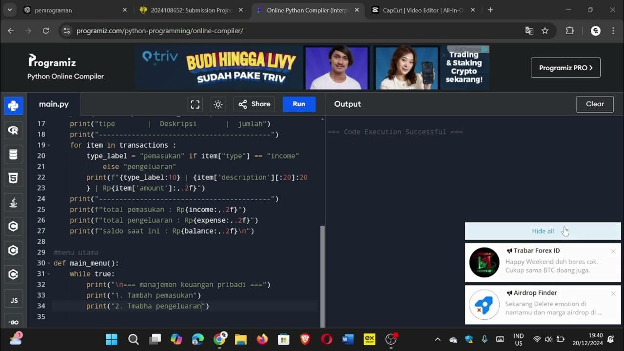 UAS pemrograman - YouTube