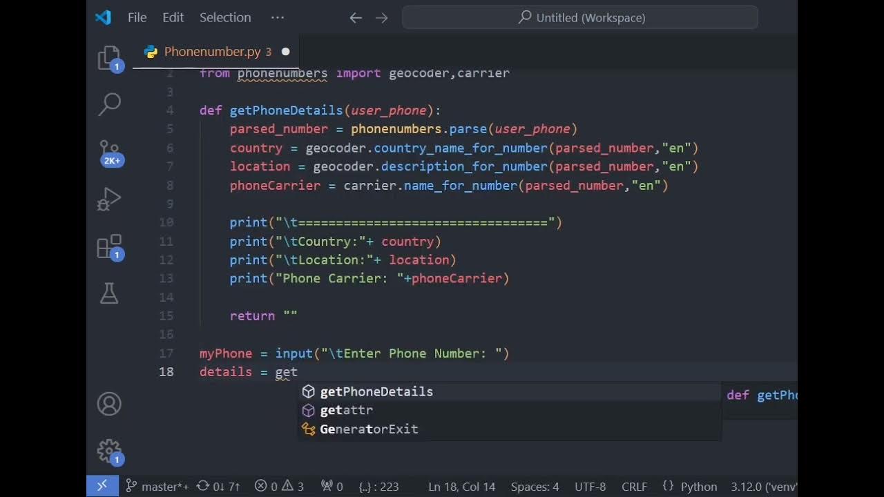 PYTHON Phone number identification, country and Carrier location - YouTube