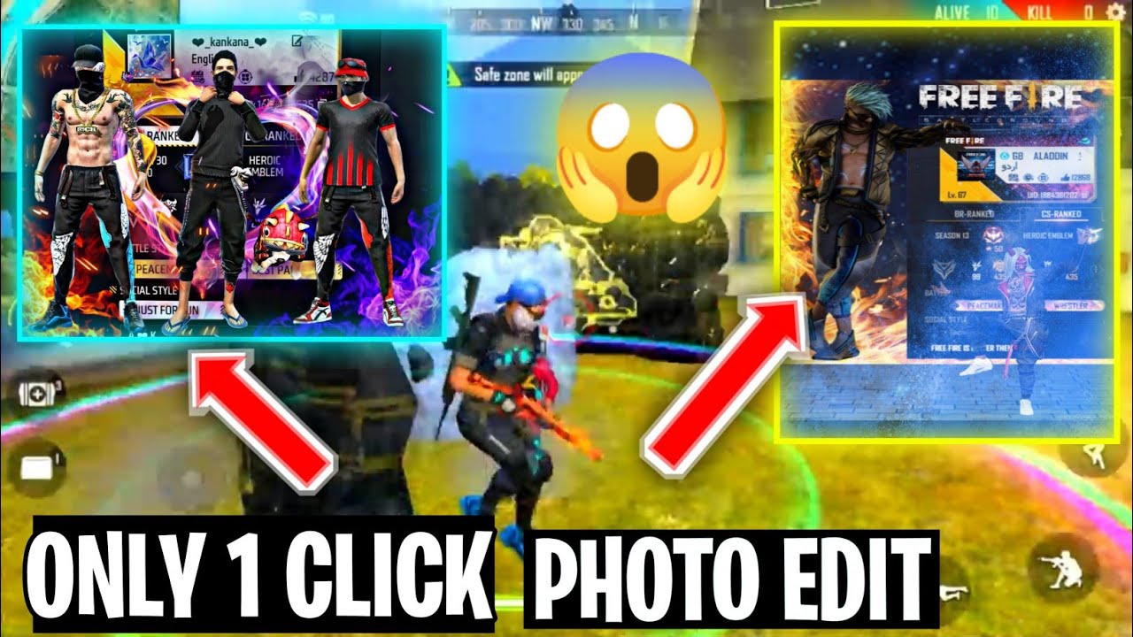 Only 1 click⚡ free fire best photo editing 😱 | How to edit free fire ...