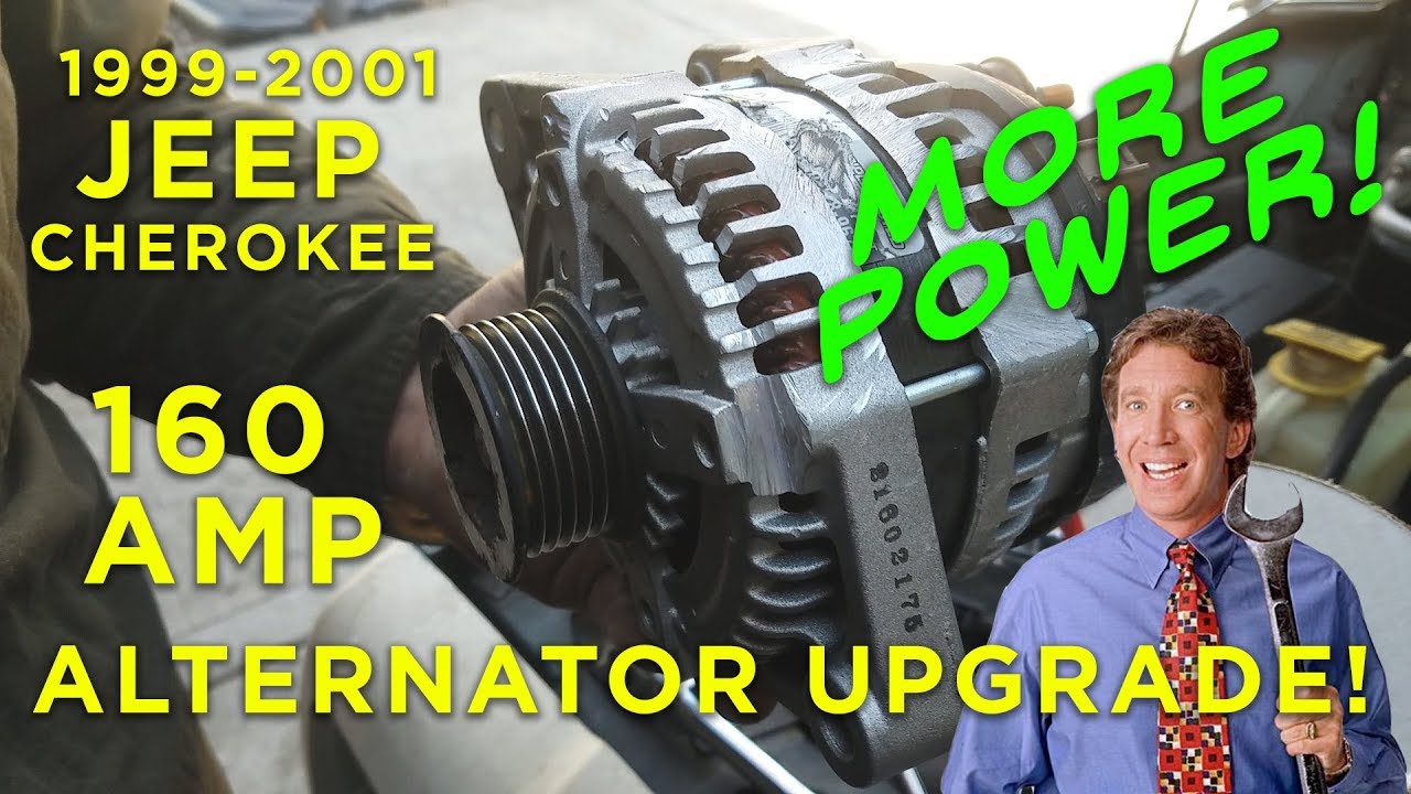 1999-2001 Jeep Cherokee 160 Amp Alternator Upgrade - YouTube