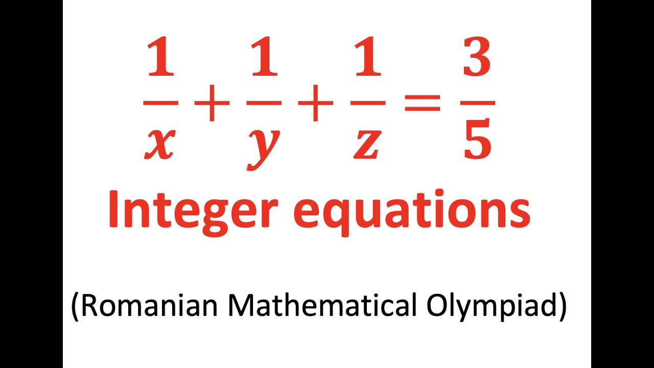 Olympiad Integer Equations YouTube Olympiad Integer Equations YouTube