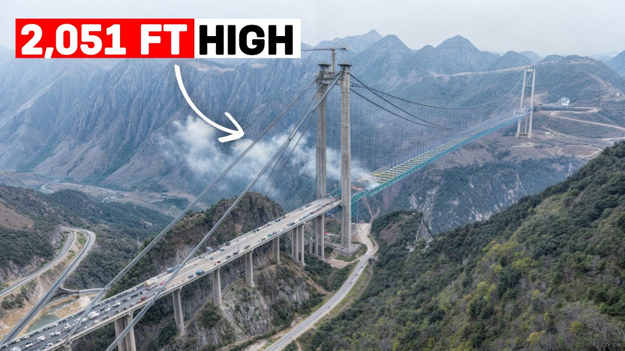 World's Tallest Bridge Built Over A Crack In The Earth - YouTube