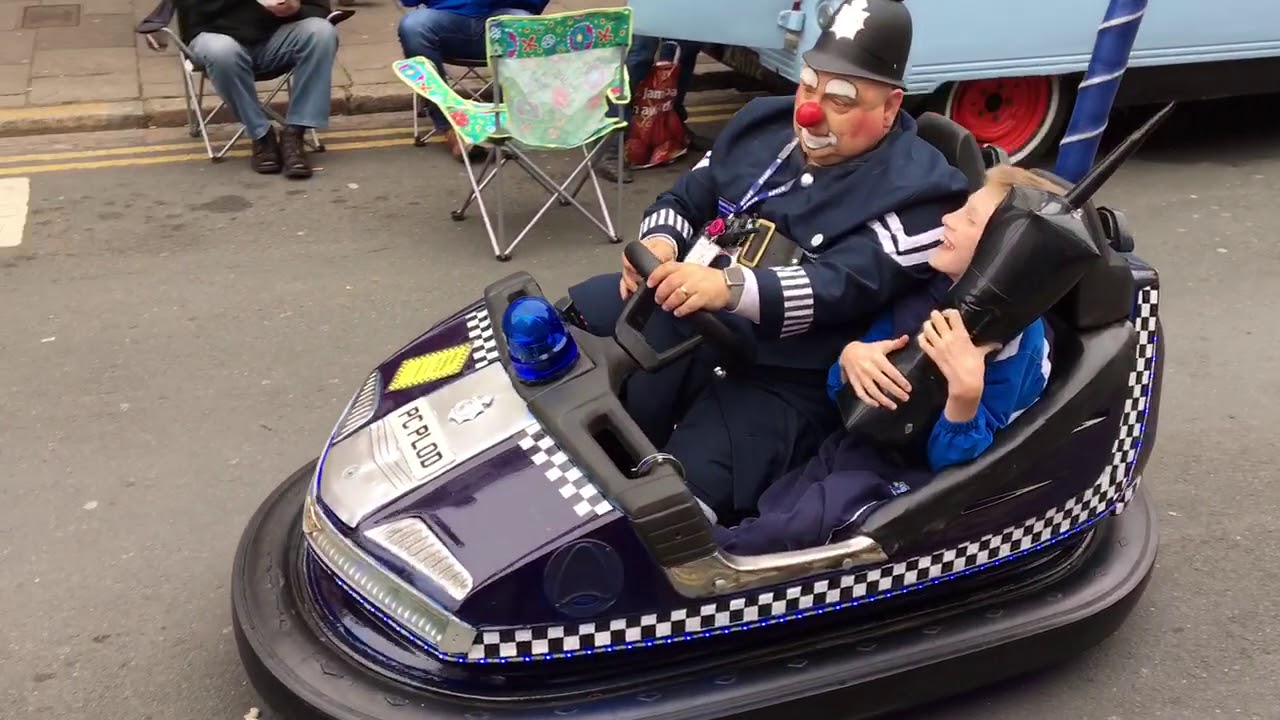 Pc Plod in Atherstone giving Josh a lift in his police dodgem car ...