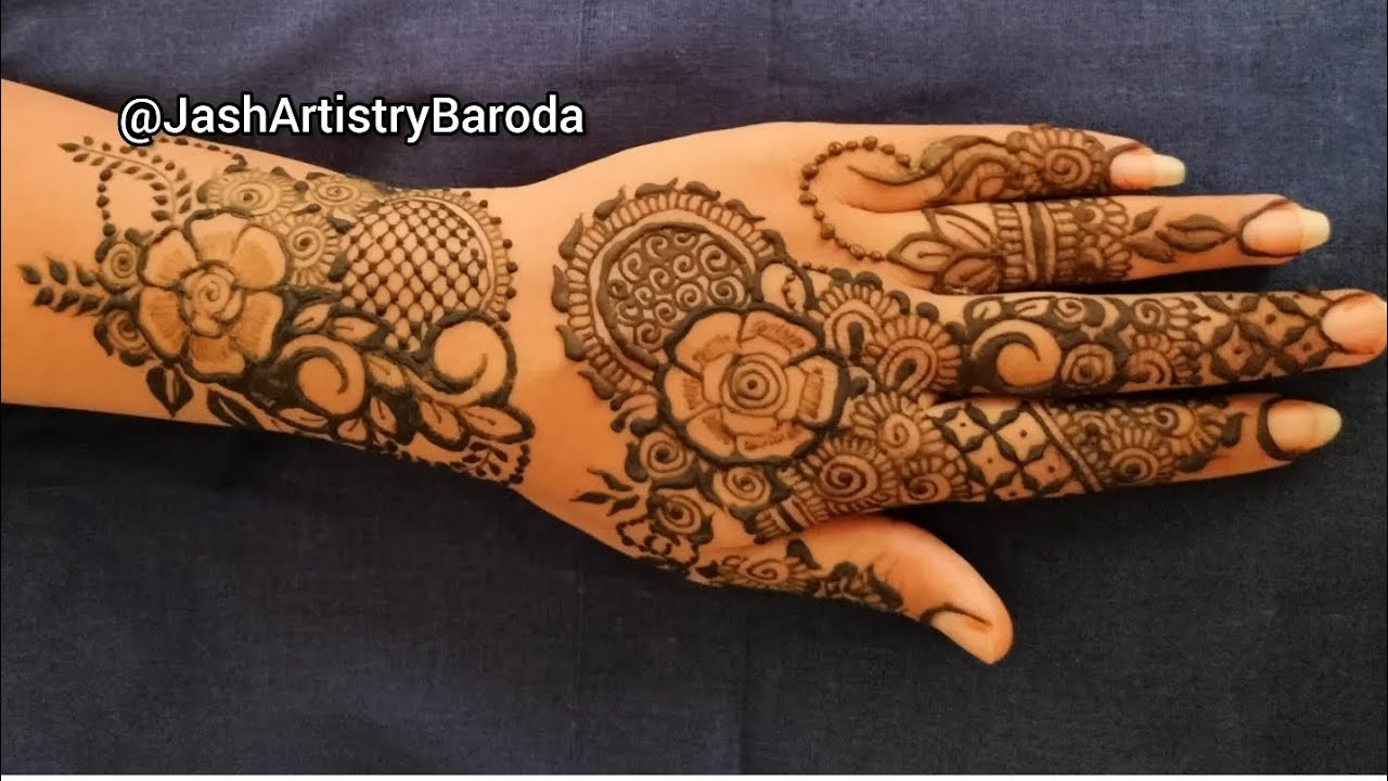 Beautiful Floral Arabic Simple Heena Design for Back Hand | Latest ...