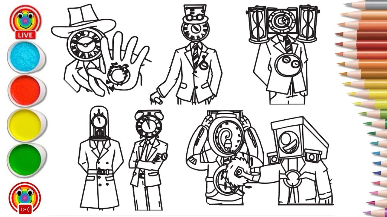 Trang tô màu mới Skibidi/All Titan Clockman Coloring pages/Skibidi ...