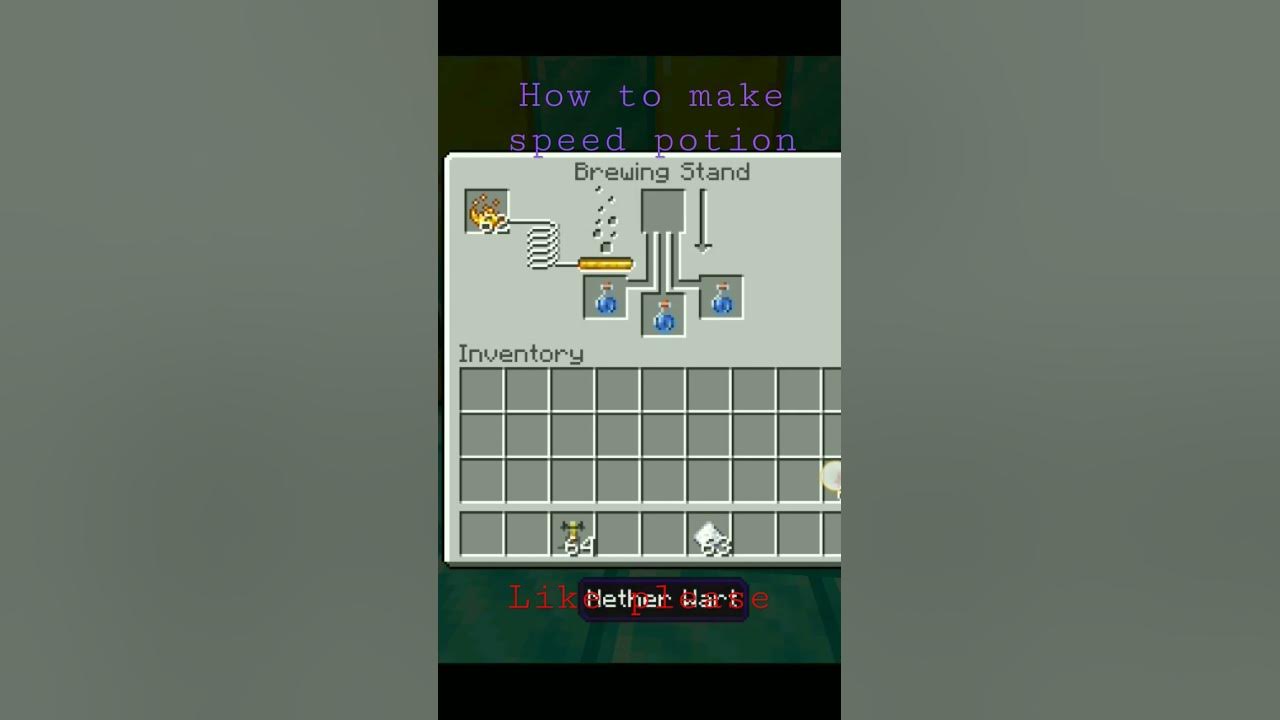 HOW TO MAKE SPEED POTION #minecraft #senpaispider #shorts - YouTube