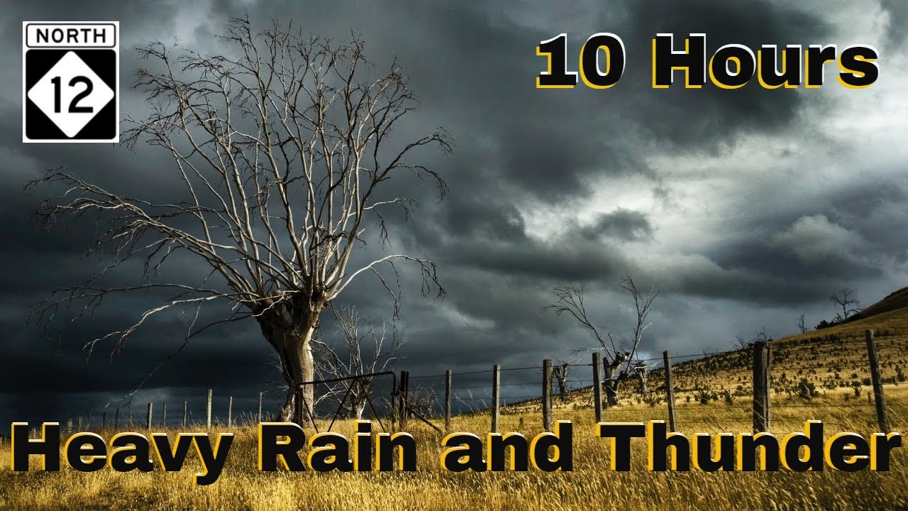 Heavy Storm Continuous Rain and Thunder Sounds | 10 Hours - YouTube