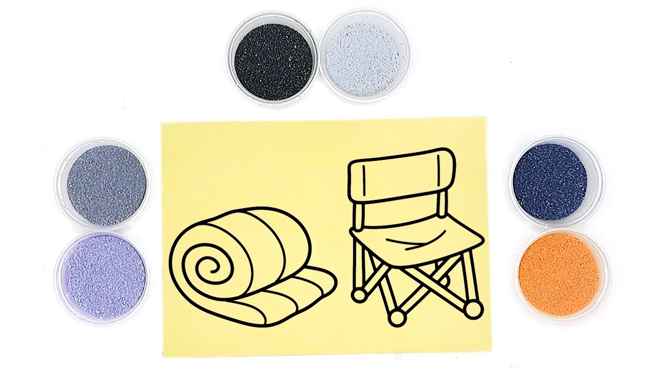 Easy & Relaxing! Camping Mattress and Chair Sand Coloring for Kids ...