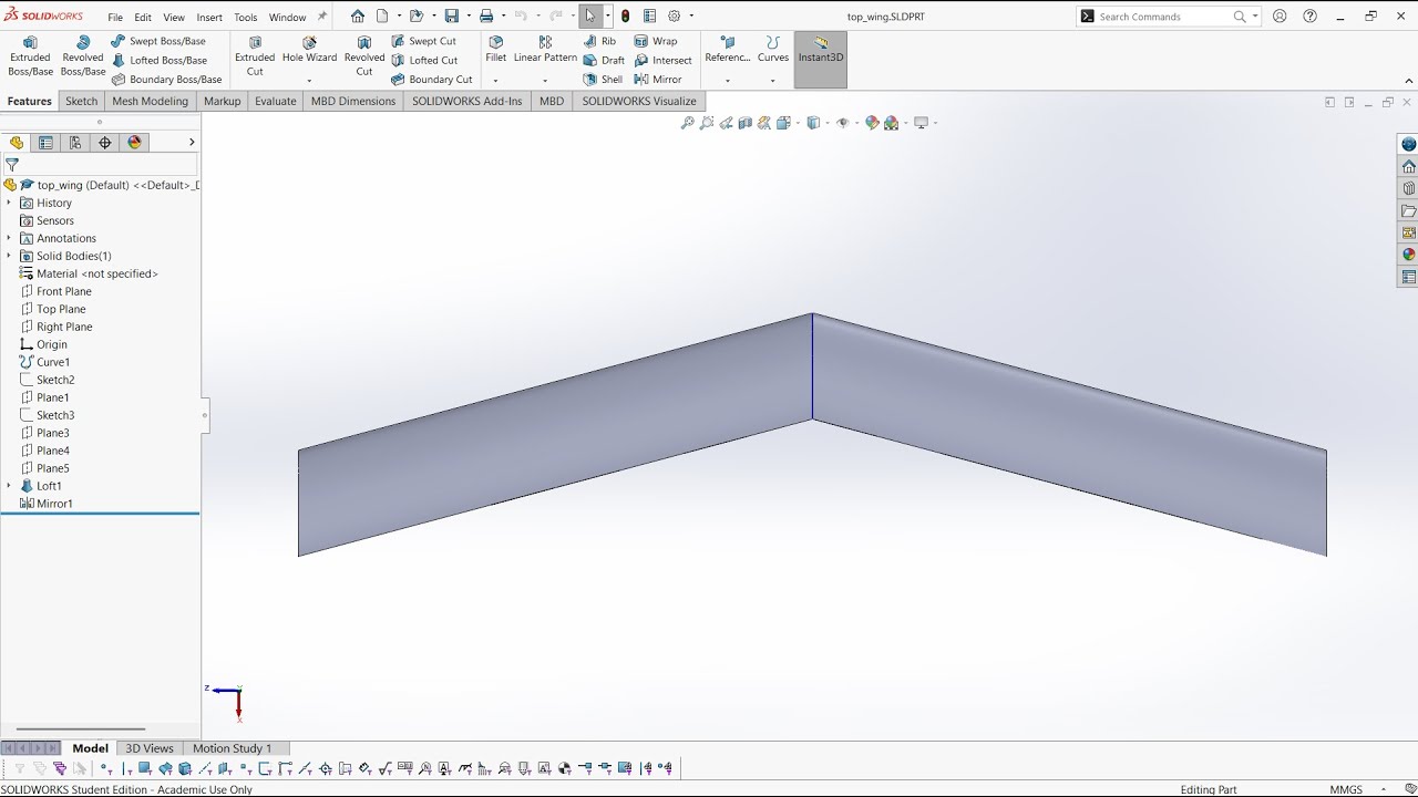 Design a swept and anhedral wing - YouTube
