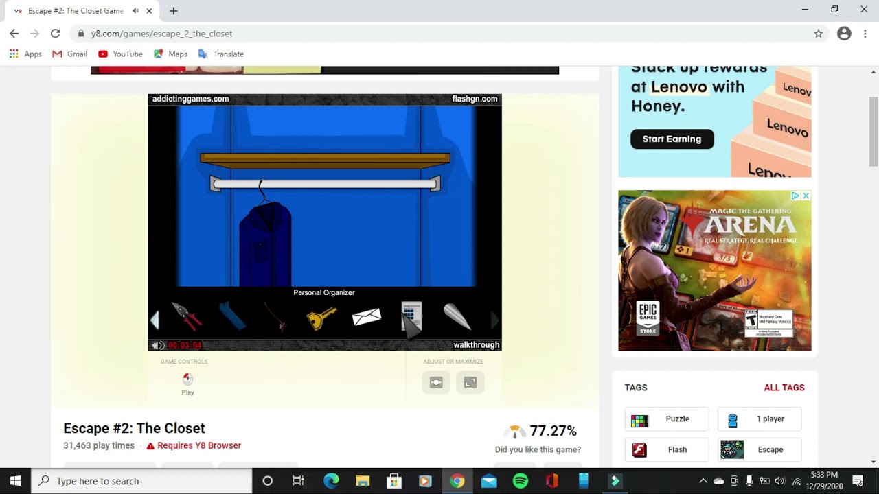 Escape The Closet flash game walkthrough - YouTube