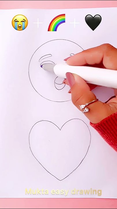 😭+🌈+🖤Emoji Drawing Tutorial #Painting #Art Tutorial #Shorts - YouTube