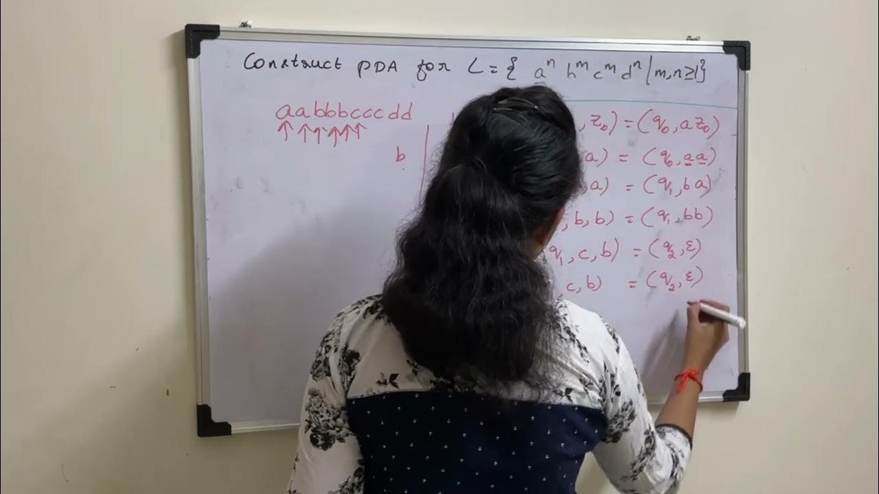 Lecture 85# Construct PDA for L={a^n b^m c^m d^n) - YouTube
