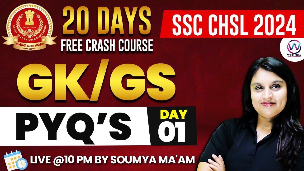 SSC CHSL 2024 | SSC CHSL GK/GS | SSC CHSL GS CLASSES | SSC CHSL 20 DAYS FREE CRASH COURSE | DAY ...