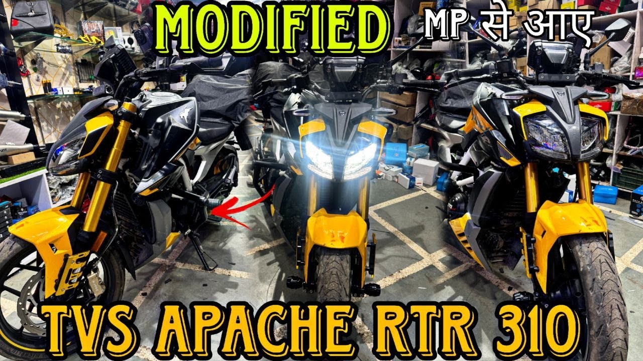 TVS APACHE RTR 310 Full Crash Safe & Full System Exhaust installed ...
