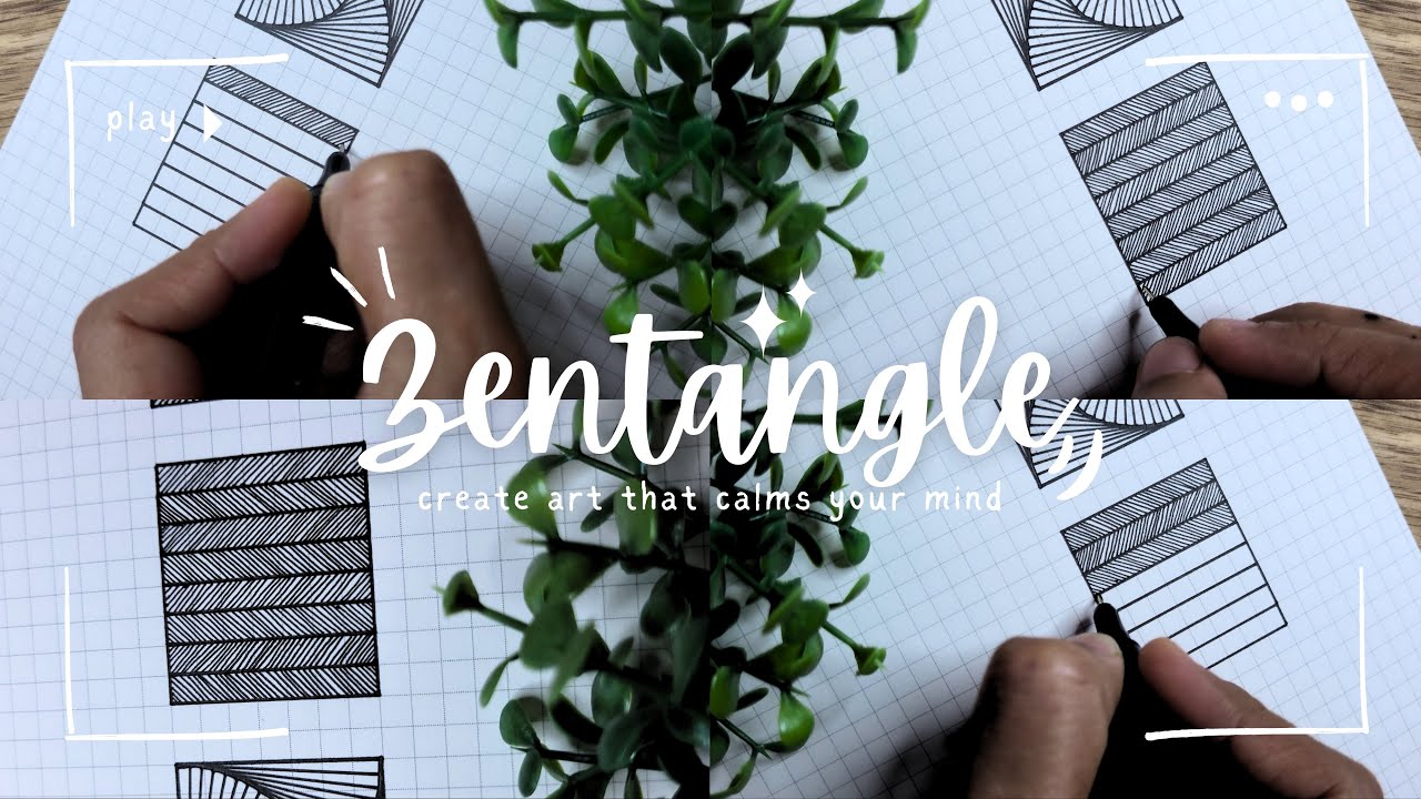 Fineliner pen art | Satisfying pattern drawing | Geometric shading ...