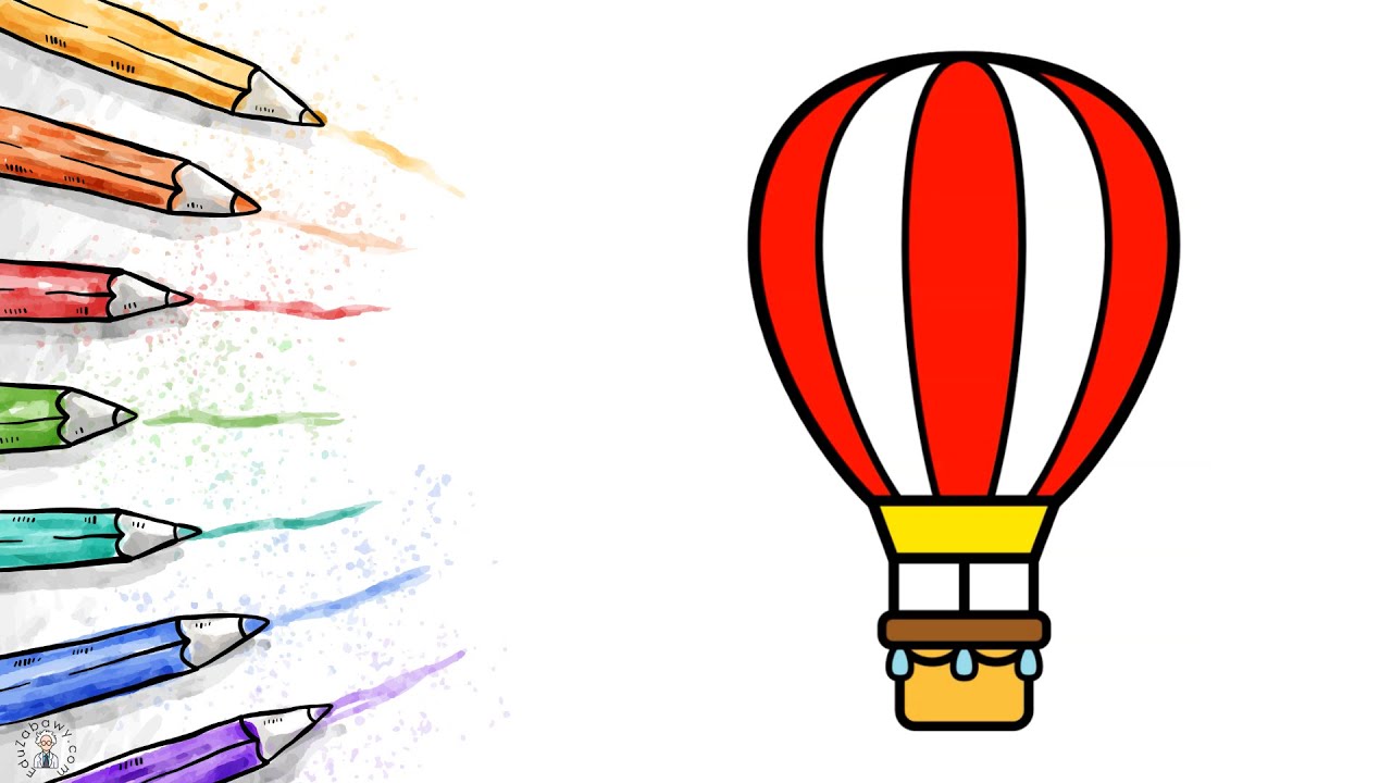 Jak narysować balon z koszem krok po kroku. Rysowanie balonu z koszem ...