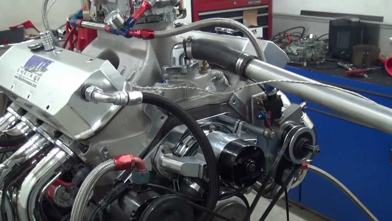632 Engine w/ Brodix Headhunter Alum Heads Dyno Testing - YouTube