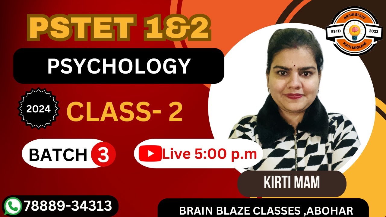 PSYCHOLOGY || PSTET 1& 2 || DAY - 2 || NEW BATCH FOR ALL STUDENTS | #like #subscribe #share # ...